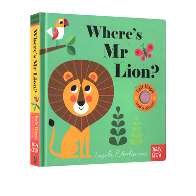 预售 亲亲小手翻翻书 英文原版 Where's Mr Lion? 威武的狮子 纸板书 触摸书 翻翻书 趣味问答 幼儿感官发展 早教认知 Nosy Crow