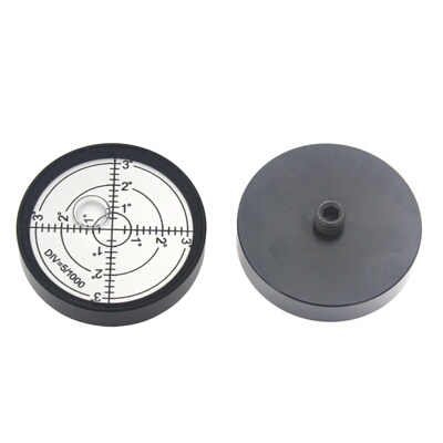 带螺丝钉圆盘式水平仪铝合金大万向内印线防划水平泡珠60x12mm