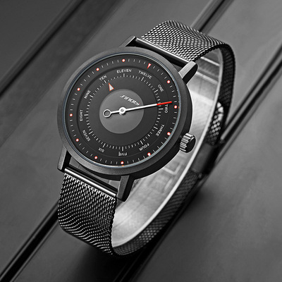 Sinobi男士手表男创意罗盘单针学生手表网带石英表男跨境外贸9809