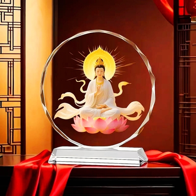 水晶观音菩萨摆件客厅玄关