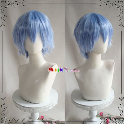 黑子的篮球 黑子哲也cos假发 冈崎真一 现货少年冰蓝色短假毛