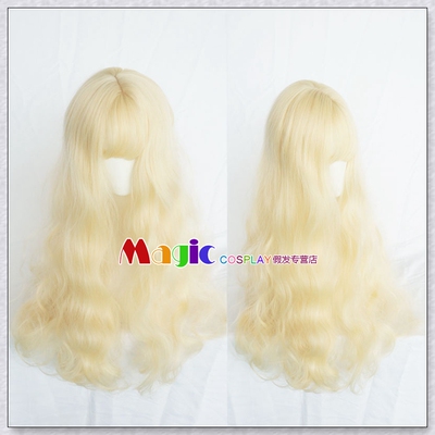 淡金色长卷发自然少女中世纪假毛