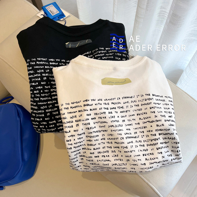 正品ader背后字母印花短袖T恤