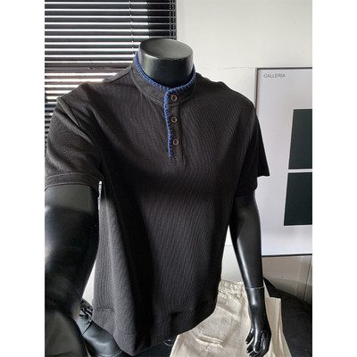 2026夏季新款手缝线亨利领宽松短袖T恤男DT6240特P30建议零售价78