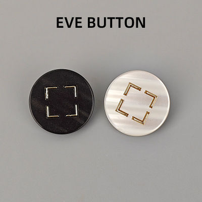 EVE高档金属纽扣 小香风树脂仿贝壳扣子大衣西服粗花呢暗扣装饰扣