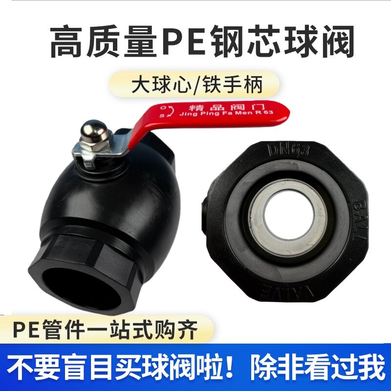 pe管热熔钢芯球阀承插型开关阀门昆明奔特大流量灌溉给水铁手柄阀