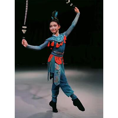 新款古典舞演出服群青翎子舞同款桃李杯舞蹈服剧目服艺考服女定制