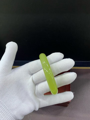 新出和田玉河磨玉析木玉段树林55.2口径平安手镯颜色艳玉质细腻