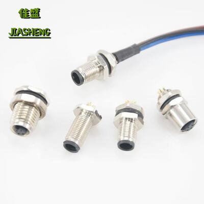 M5航空插头防水连接器法兰座插