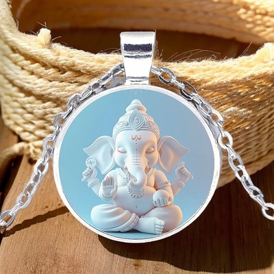 印度Ganesha象头神护身符吊坠2.5cm