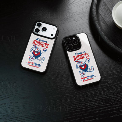 丹佛掘金队徽磁吸磨砂黑框电镀玻璃手机壳适用苹果iphone17promax华为IQOONEO6小米15ULTRAVIVOX200ULTRAPLus