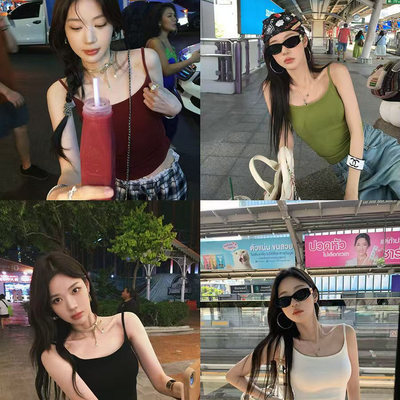 爆款春秋夏季吊带背心内搭打底衫