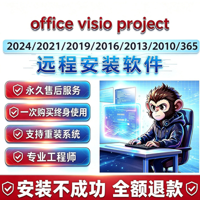 office软件word excel ppt visio project远程安装调试办公软件