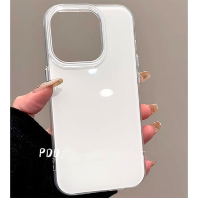 个性纯色亮面IMD双层白底适用于苹果15/14promax手机壳硬壳新款imd13光面大孔12小众高级感11