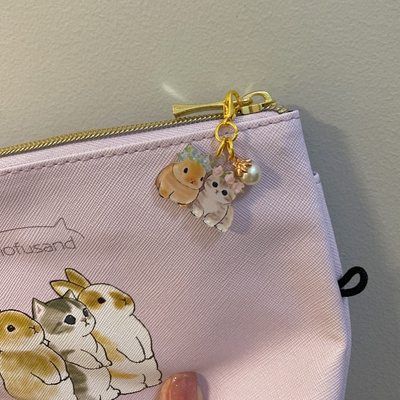 拉链金色扣亚克力鲨鱼猫