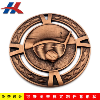 制定奖牌马拉松活动比赛奖牌制做锌合金高尔夫运动会奖章制订