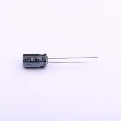 UVZ1C221MED 直插铝电解电容 220uF ±20% 16V 插件,D6.3xL11mm
