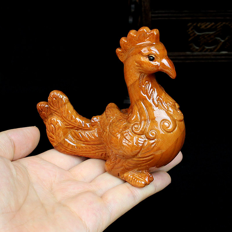 桃木四神兽摆件青龙白虎朱雀玄武摆件一套桌面木雕饰品