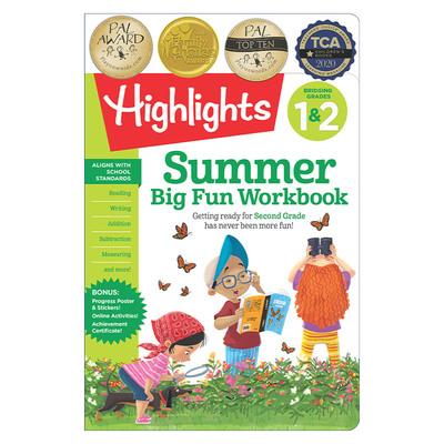 英文原版 Summer Big Fun Workbook Bridging Grades 1 & 2 一二年级衔接 亮点暑期大趣味学习练习册 启蒙游戏活动书 进口书籍
