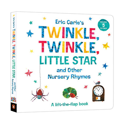 艾瑞卡尔纸板翻翻书 Eric Carle’s Twinkle  Twinkle  Little Star and Other Nursery Rhymes  英文原版儿童绘本 进口英语书籍