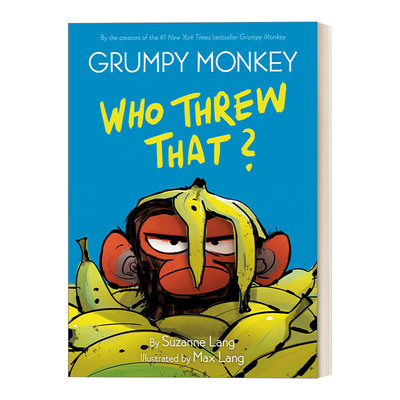 英文原版 Grumpy Monkey Who Threw That? A Graphic Novel Chapter Book 暴怒猴漫画版2 情绪控制 Max Lang 英文版 进口英语书籍