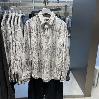 UR国内代购2026春季男装时尚复古设计感提花开襟衬衫UMF260019