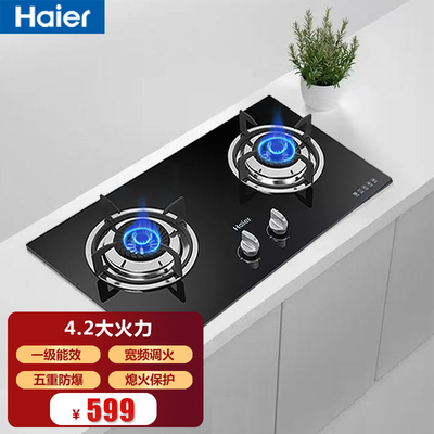 海尔燃气灶双灶家用台嵌两用天然气灶台式煤气灶双灶头JZT-Q235