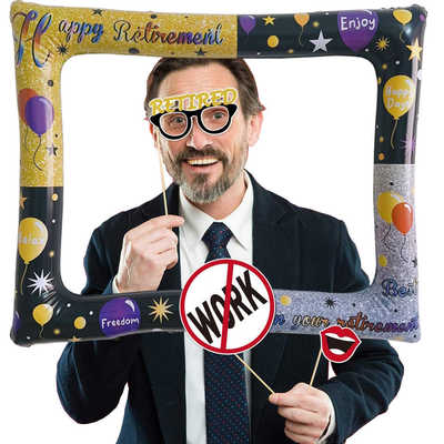 老师退休派对拍照充气相框道具