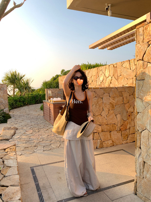 春上新【Hers】小众设计休闲工装感屁帘气球休闲裤女阔腿裤80124