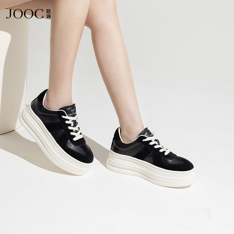 【店长推荐】JOOC玖诗厚底阿甘鞋女2025春季新款百搭运动休闲鞋子_虎窝淘