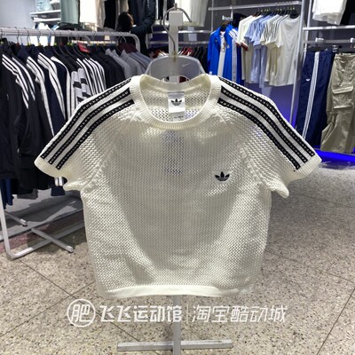 阿迪达斯三叶草女短袖T恤刺绣