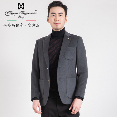 玛路简洁休闲羊毛西服