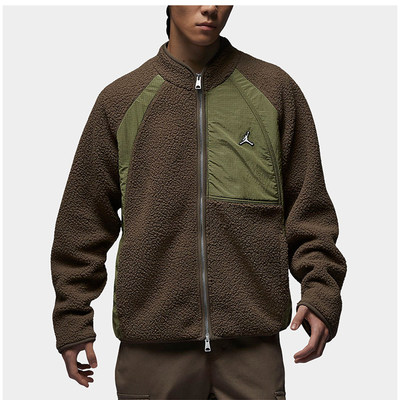 NIKE/耐克男士Jordan绒感夹克立领拼接拉链秋冬外套FV8450-274