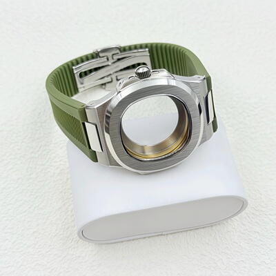 新款鹦鹉螺表壳橡胶带套装蓝宝石