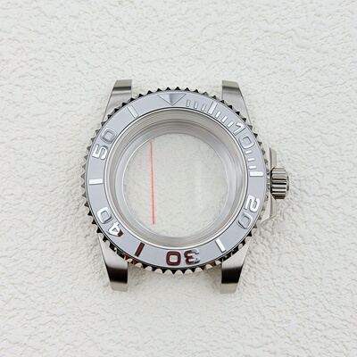 40MM精钢玫瑰金表壳代用水鬼游艇表壳蓝宝石玻璃适装NH35/34机芯