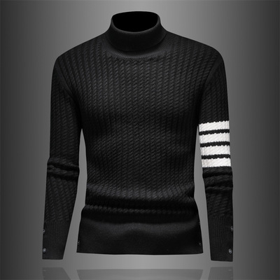 森林猎人2025冬季男长袖双翻领高领羊毛衫针织衫毛衣2560p135