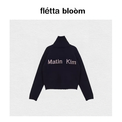 【现货】fletta bloom韩国小众Matinkim高领拉链针织拉链开衫毛衣