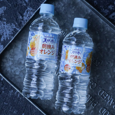 日本三得利suntory 橘子/酸奶风味天然水透明饮料540ml