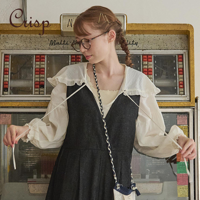 CRISP日系穿搭中长款宽松衬衫