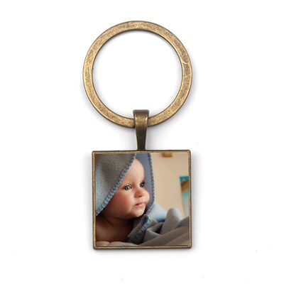 Personalizeds Custom Picture Family Portrait square Keychai
