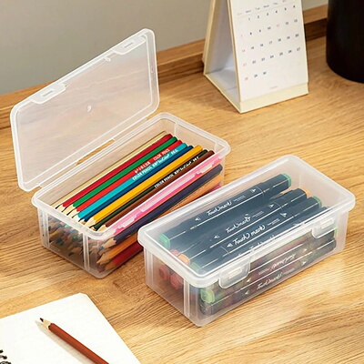 Storage Organizer Box Pencil Case Large Capacity Plastic Pe