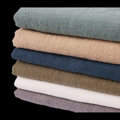 Washed Cotton and Linen Cloth Garment Fabric Diy Plain Line