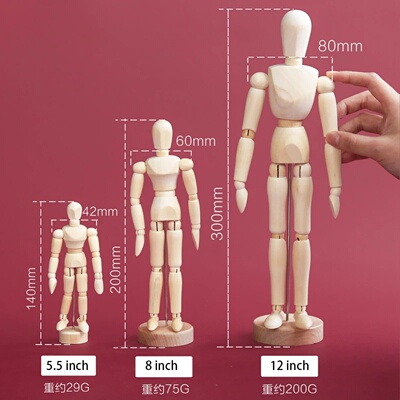 Artists Wooden Manikin Flexible Body Joints Human Figure Pu