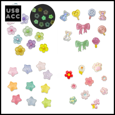 洞洞鞋透明配饰鞋花可爱