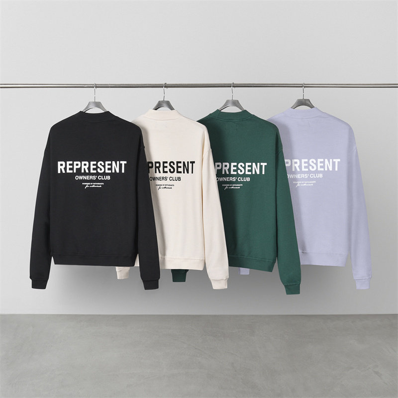 REPRESENT LIFE小标基础潮流圆领卫衣宽松休闲高街男百搭长袖FOG_虎窝淘