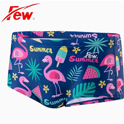 飘FEW泳裤新品专业训练男士小平角比赛竞速学生速干印花青少年裤