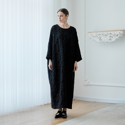 小众极简风立体浮雕秋季大袍子