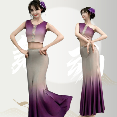 傣族舞蹈服装孔雀舞民族艺考演出