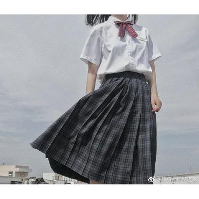 【深夜幻境】#海苔#墨绿格优等生JK制服格裙学院中长百褶裙半身裙