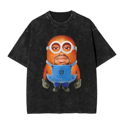 Kanye West Minye欧美创意趣味搞笑图案印花大码短袖T恤男女上衣